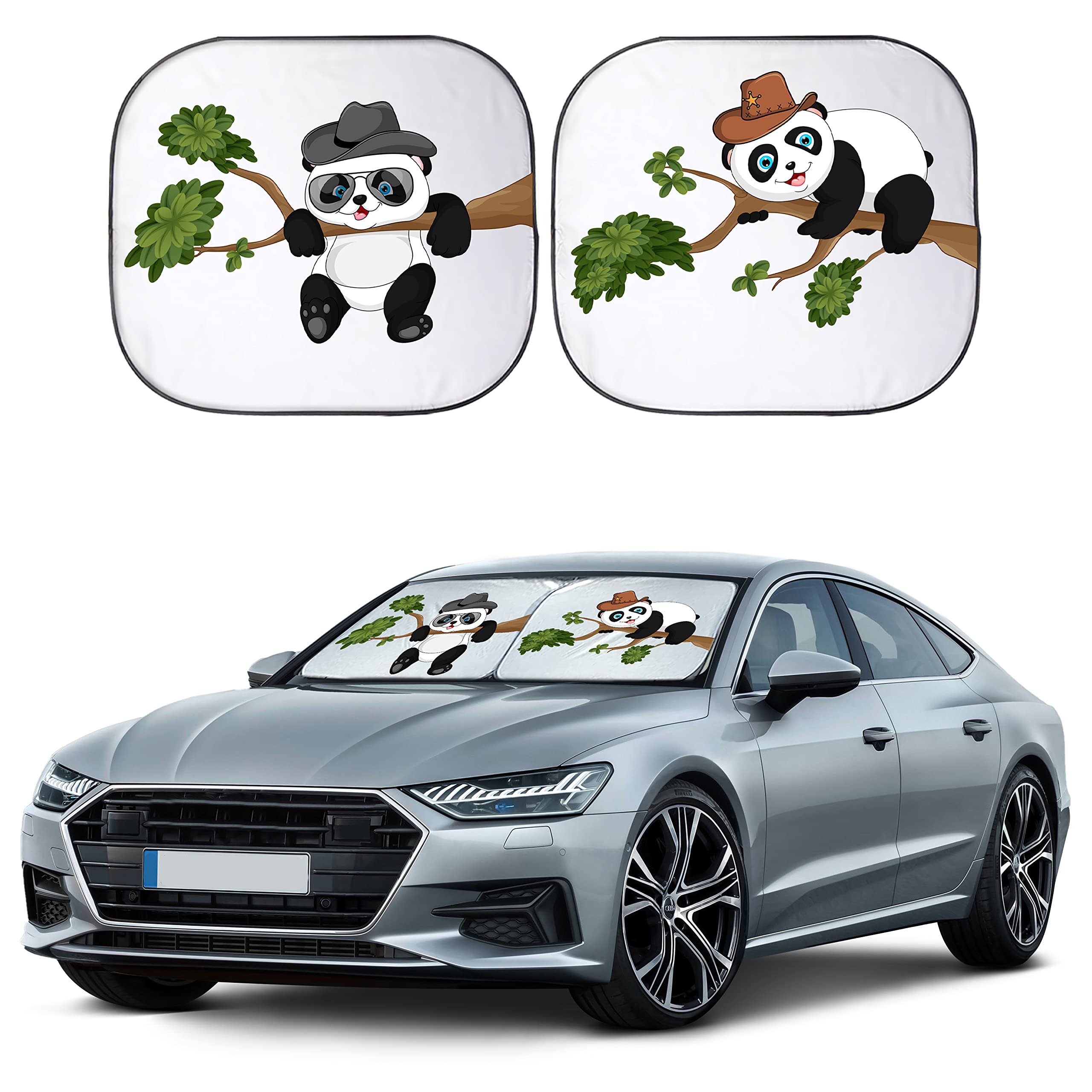 EcoNour Cartoon Windshield Sun Shade Funny | Printed 240T Polyester Sun ...
